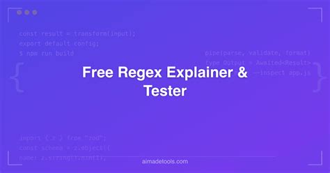 Free Regex Explainer And Tester