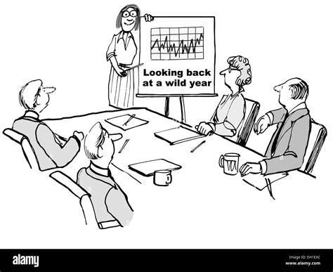 Cartoon Of Businesswoman At Chart With Inconsistent Financial Results