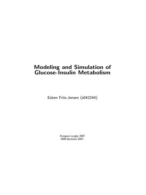 Modeling And Simulation Of Glucose Insulin Pdf Hypoglycemia Hyperglycemia