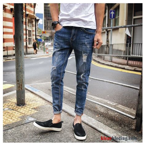 Spijkerbroek Mannelijk Casual Grote Maten Potlood Broek Blauw 2018 Herfst Heren Goedkoop