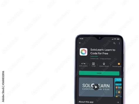 Lod Israel July 8 2020 Sololearn Learning Coding App Play Store Page On The Display Of A