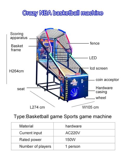 Coin Operated Street Basketball Arcade Game Machine Crazy Nba