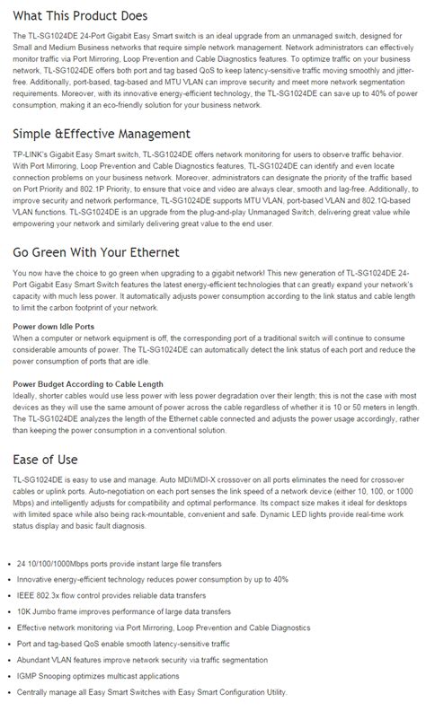 Buy TP Link TL SG DE Port Gigabit Easy Smart Switch TL SG DE PC Case Gear Australia