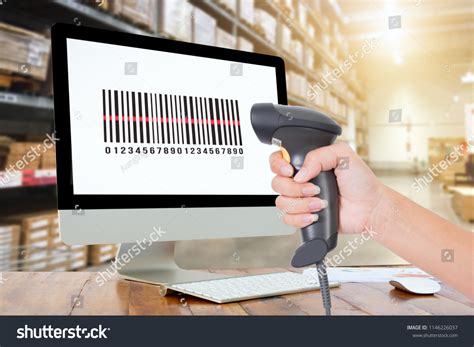 Woman Scanning Barcode Label Modern Warehouse Stock Photo Shutterstock