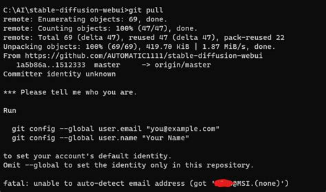 Help With Automatic1111 Git Pull Command Every Time I Try To Git Pull It Gives Me This Error