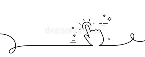 Touchpoint Line Icon Click Here Sign Continuous Line With Curl