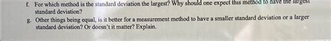 Solved F ﻿for Which Method Is The Standard Deviation The