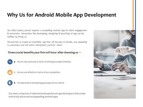 Why Us For Android Mobile App Development Ppt Powerpoint Presentation Show Master Slide