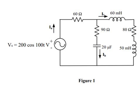Solved For The Circuit Given In Figure 1 Redraw The Circuit In Phasor Course Hero