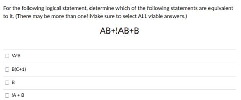 Solved For The Following Logical Statement Determine Which Chegg