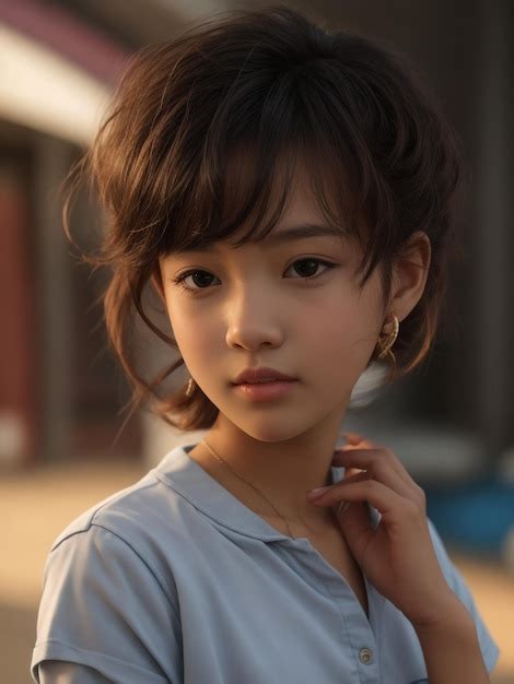 Premium Ai Image Portrait A Little Asian Beautiful Girl