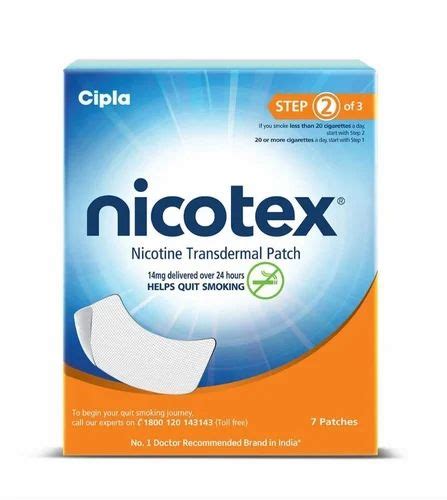 Nicotex Nicotine Transdermal Patches 7mg 14mg 21mg Nicoderm Nicorette At Rs 888 Pack