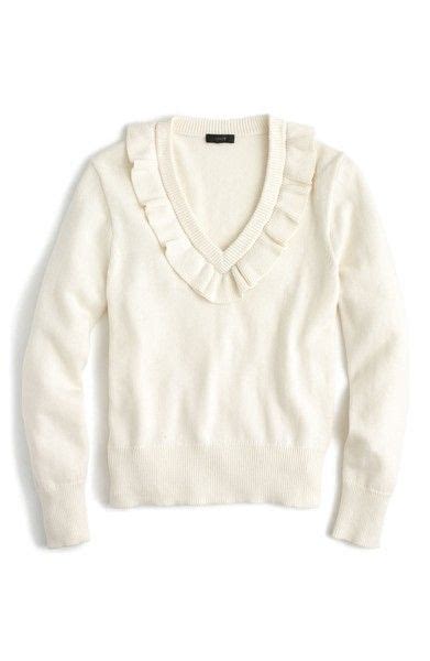 J Crew Ruffle V Neck Sweater Vneck Sweater Women Pullover Sweaters