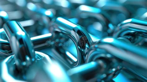 Interconnected Chain Links Forming Complex Data Structure Stock Image