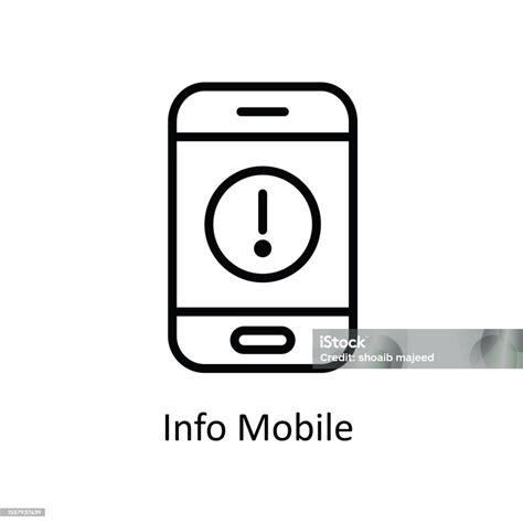 Info Mobile Vector Outline Icon Design Illustration Cyber Security Symbol On White Background