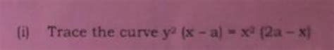 Solved I ﻿trace The Curve Y2x Ax22a X