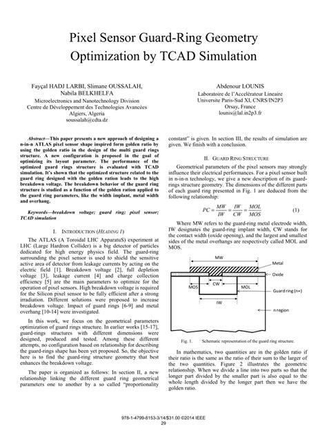 Pdf Pixel Sensor Guard Ring Geometry Optimization By Tcad Simulation