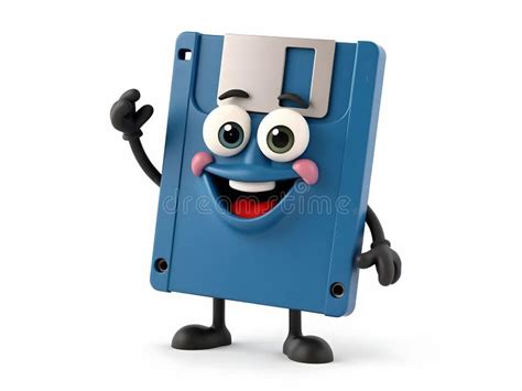 happy retro pc diskette cartoon in funky style great for emblems