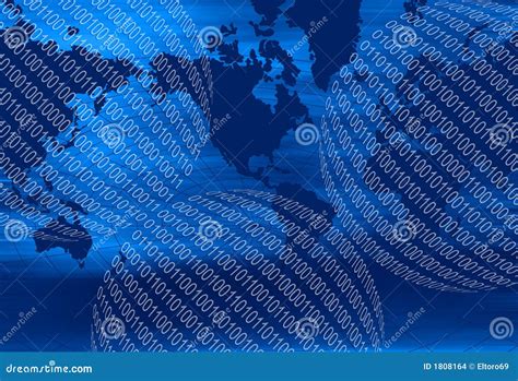Binary World Stock Illustration Illustration Of World