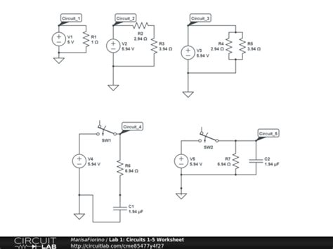 Lab Circuits Worksheet CircuitLab