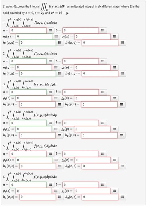 Solved Express The Integral ∭ef X Y Z Dv∭ef X Y Z Dv As