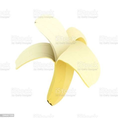 흰색 배경에 고립 된 반쯤 껍질을 벗긴 만화 바나나의 벡터 일러스트 레이 션 0명에 대한 스톡 벡터 아트 및 기타 이미지 0명 과일 껍질 벗긴 Istock