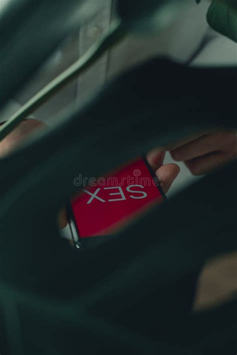 Man Looks For Sex On His Smartphone Stock Image Image Of Phone Search 280288769