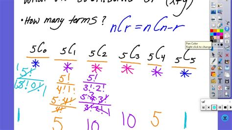 5 3 Binomial Theorem And Using Pascals Triangle Youtube