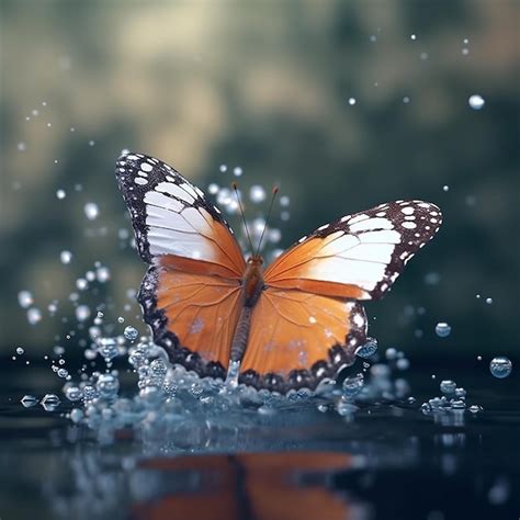 Premium Photo Frame Animation Beautiful Butterfly Realisti Images Generative AI