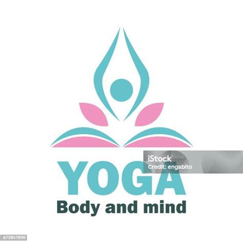 귀하의 슬로건에 대 한 텍스트 공간 요가 몸과 마음 명상 아이콘 슬로건 벡터 일러스트 레이 션 건강한 생활방식에 대한 스톡 벡터 아트 및 기타 이미지 Istock