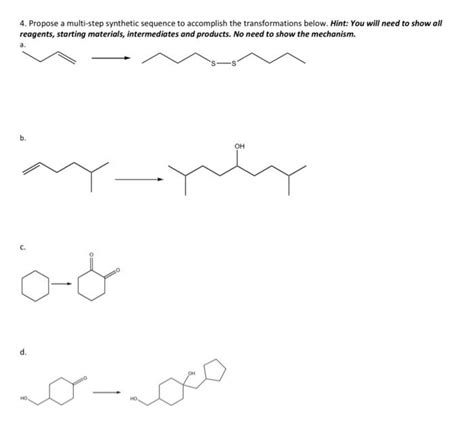 solved 4 propose a multi step synthetic sequence to