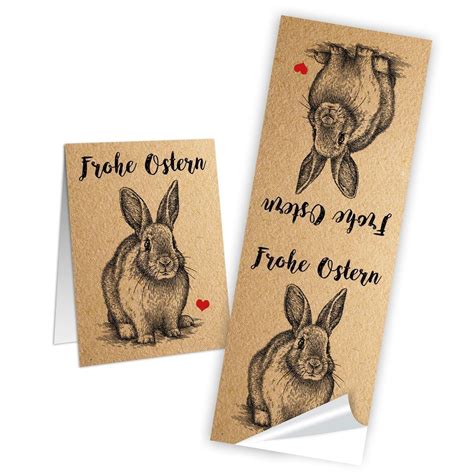 Vintage Osteraufkleber Frohe Ostern Hase Mit Herz 5x148 Cm Logbuch