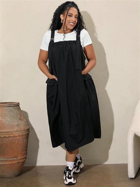 Shein Curve Plus Size Womens Dungaree Dress Shein Eur
