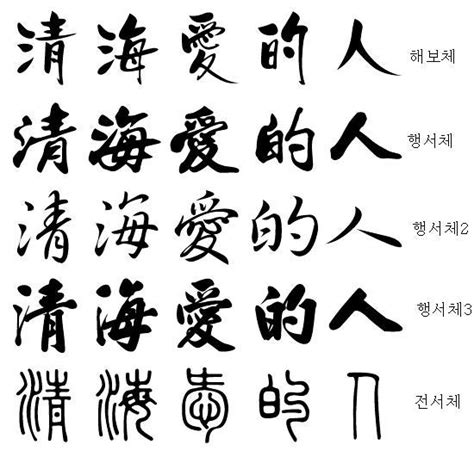 한자 글씨체의 종류 네이버 블로그
