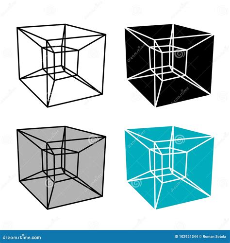 Abstract Hypercube Simple Symbol Stock Vector Illustration Of Cube