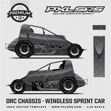 Drc Chassis Wingless Sprintcar Premium Vector Template Pixelsaurus
