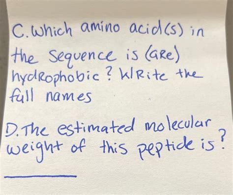 Solved A Using Just The 1 Letter Amino Acid Cocle The