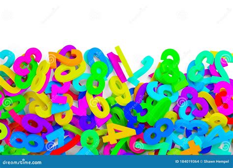 Colorful Rainbow Spectrum Colored Random Digit Numbers Heap Background