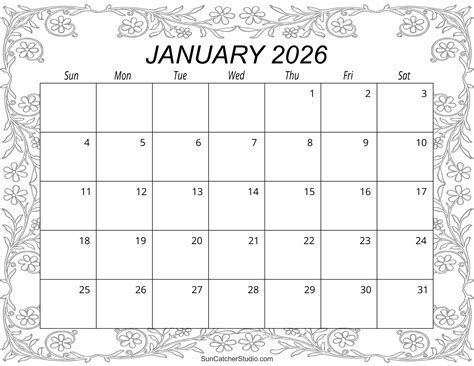 2026 Monthly Calendar Printable Free Free Printable Templates
