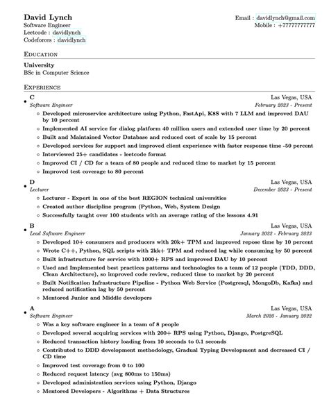 Review My Resume Target Role Swe In Faangmula Eu Current Role Swe Target Role Swe In
