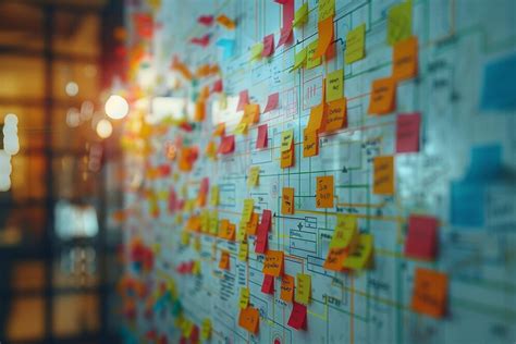 Creative Brainstorming Session With Colorful Sticky Notes Premium Ai Generated Image