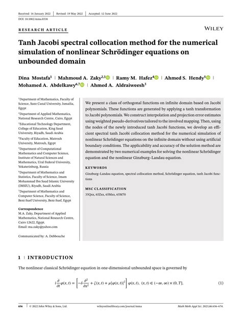 Tanh Jacobi Spectral Collocation Method For The Numerical Simulation Of Nonlinear Schrödinger