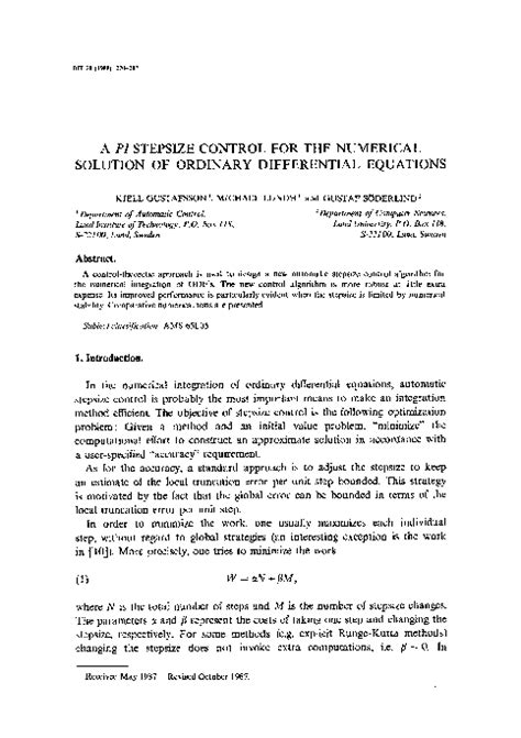 pdf api stepsize control for the numerical solution of ordinary