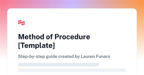 method of procedure [template] scribe