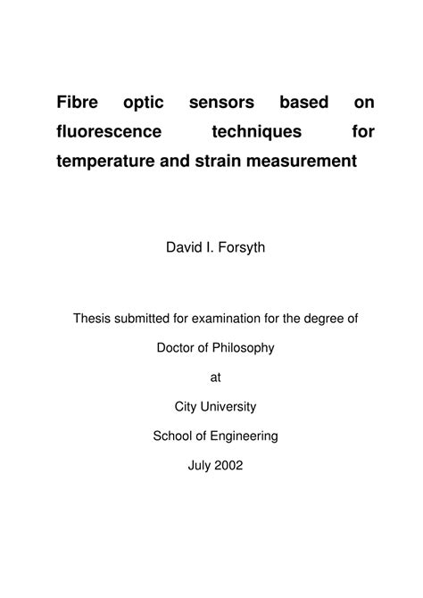 Pdf Fibre Optic Sensors Based On Fluorescence Techniques For Temperature And Strain Measurement