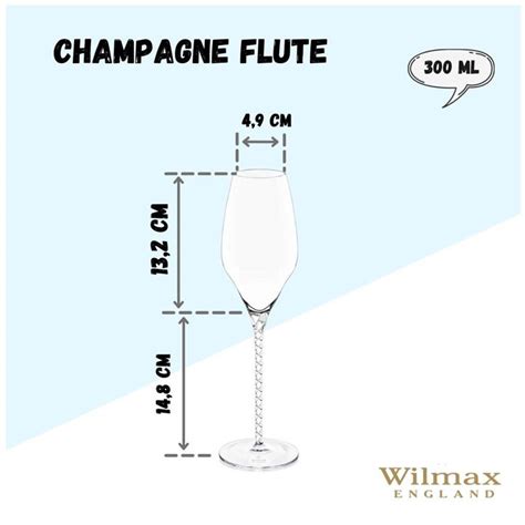 Wilmax 300მლ შამპანურის ჭიქა 2ც Extra Ge