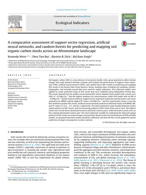 PDF A Comparative Assessment Of Support Vector Regression Artificial Neural Networks And