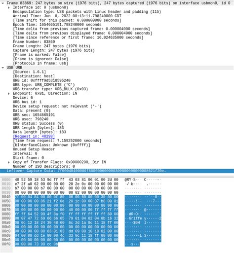 Wireshark Where Is The Crc16 Checksum In A Usb Bulk In Transfer Reverse Engineering Stack