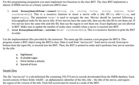 Solved For This Programming Assignment You Must Implement