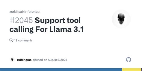 Support Tool Calling For Llama 31 · Issue 2045 · Xorbitsaiinference · Github